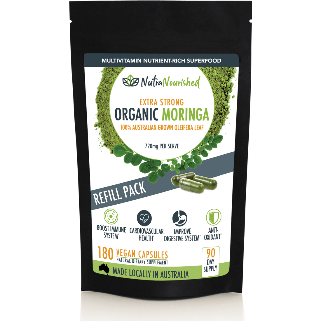 Australian Grown Moringa Capsules Refill Pack | Moringa Products ...